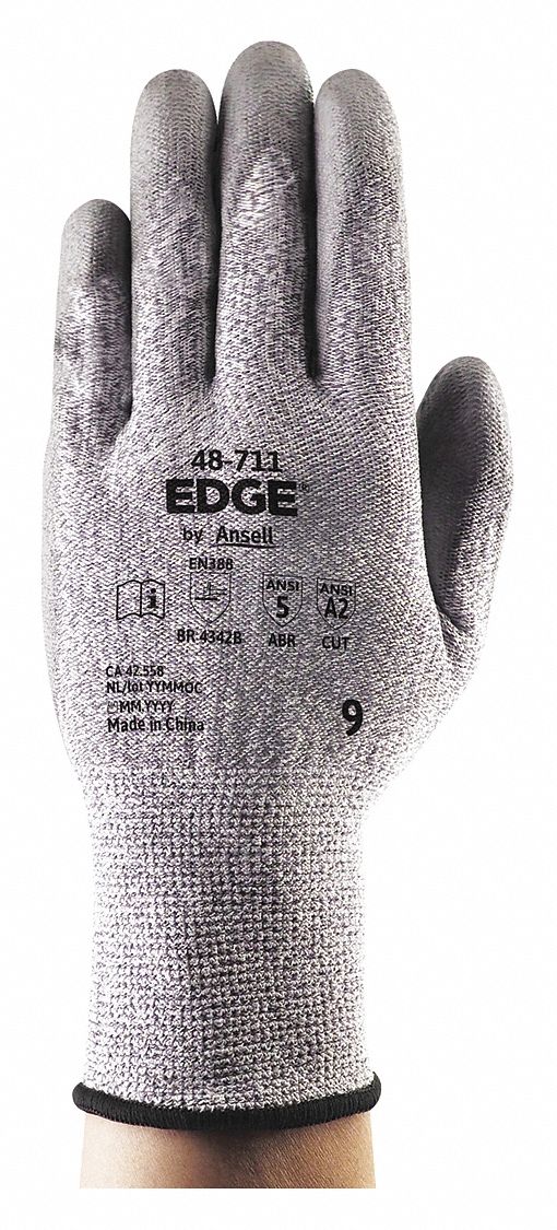 EDGE CUT-RESISTANT GLOVES, XS (6), ANSI CUT LEVEL A2, PALM, HPPE, CUT/ABRASION RESISTANT - Knit ...