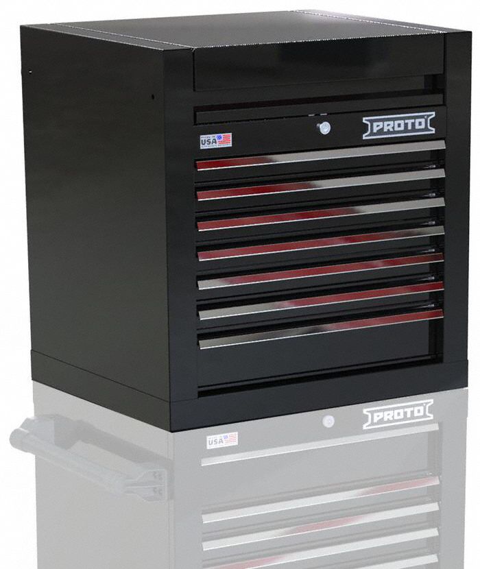 PROTO, 7 Drawers, Heavy Duty, Top Chest - 60FF72|JSTV2728CS07BK - Grainger