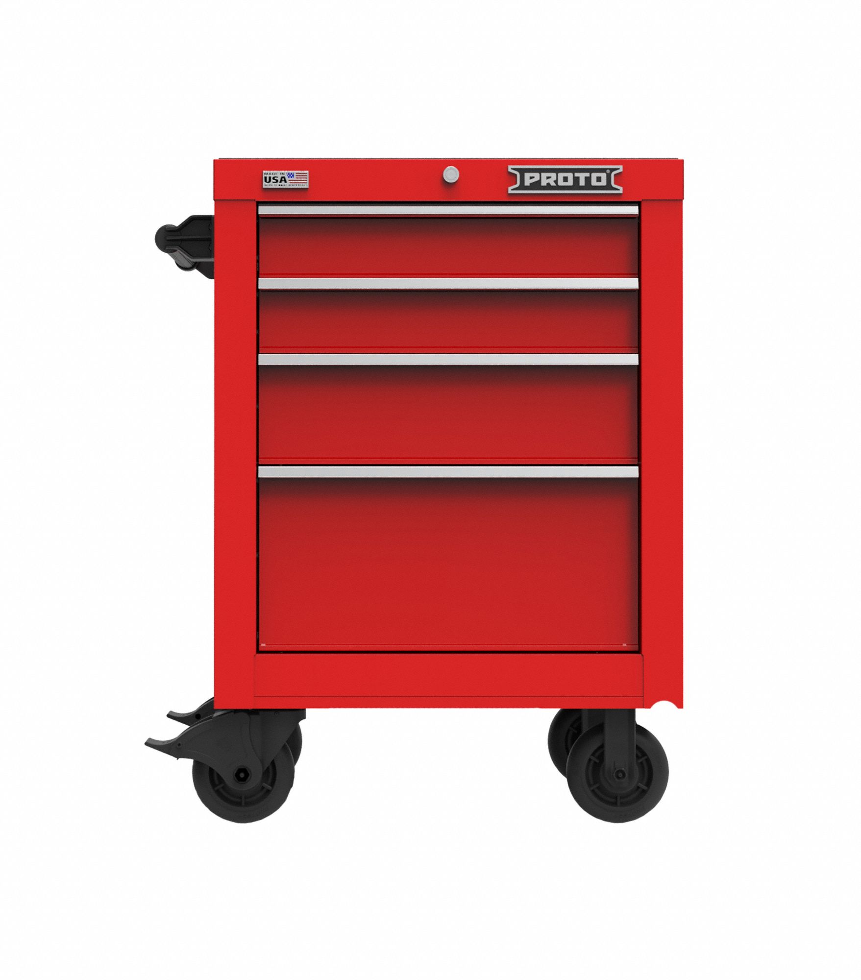 PROTO, Red / Red Drawer, 27 in W x 22 3/8 in D x 38 1/2 in H, Rolling ...