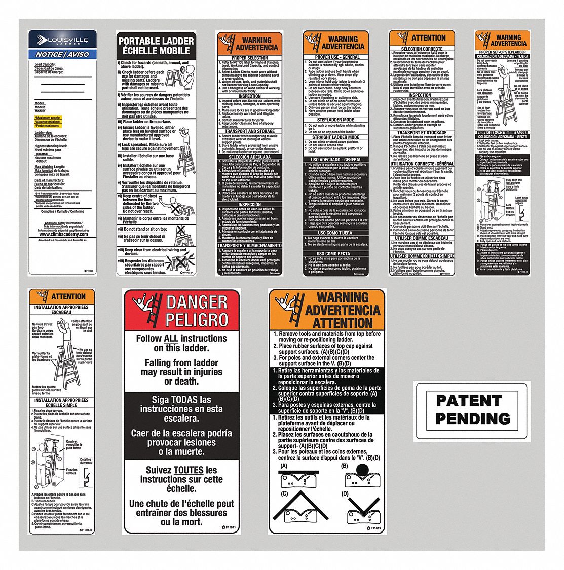 LOUISVILLE LADDER, For Platform Stepladders, 10 Labels, Ladder Label ...