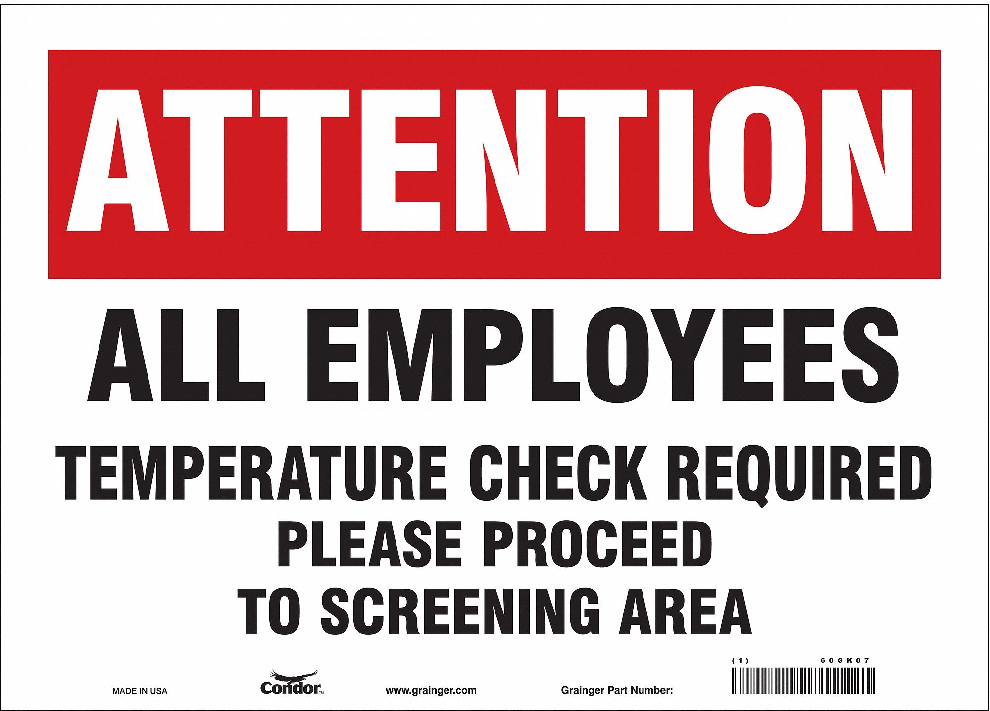 10 in x 14 in Nominal Sign Size, Vinyl, Safety Sign - 60GK07|60GK07 ...