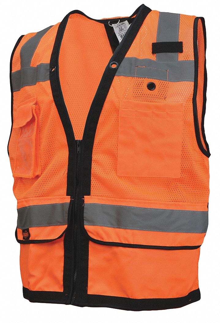 Safety Tether Vest,Heavy Duty,Orange,L - Grainger