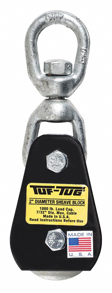 Tuf-Tug TTSB1000E Tuf-Tug Sheave Blocks, Swivel Eye, Designed For Wire ...
