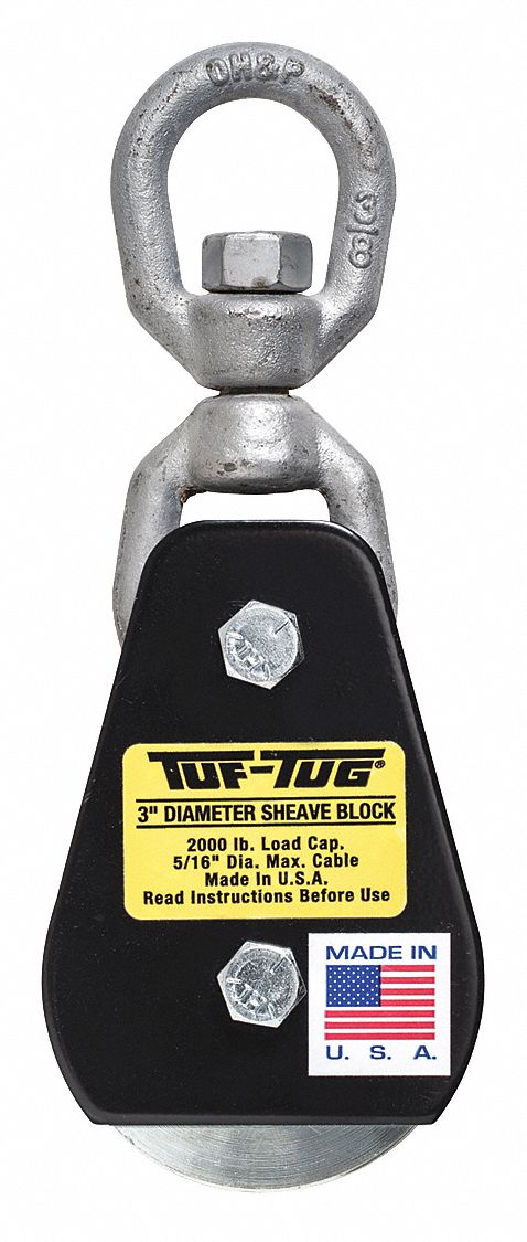 Tuf-Tug TTSB2000E Tuf-Tug Sheave Blocks, Swivel Eye, Designed For Wire ...