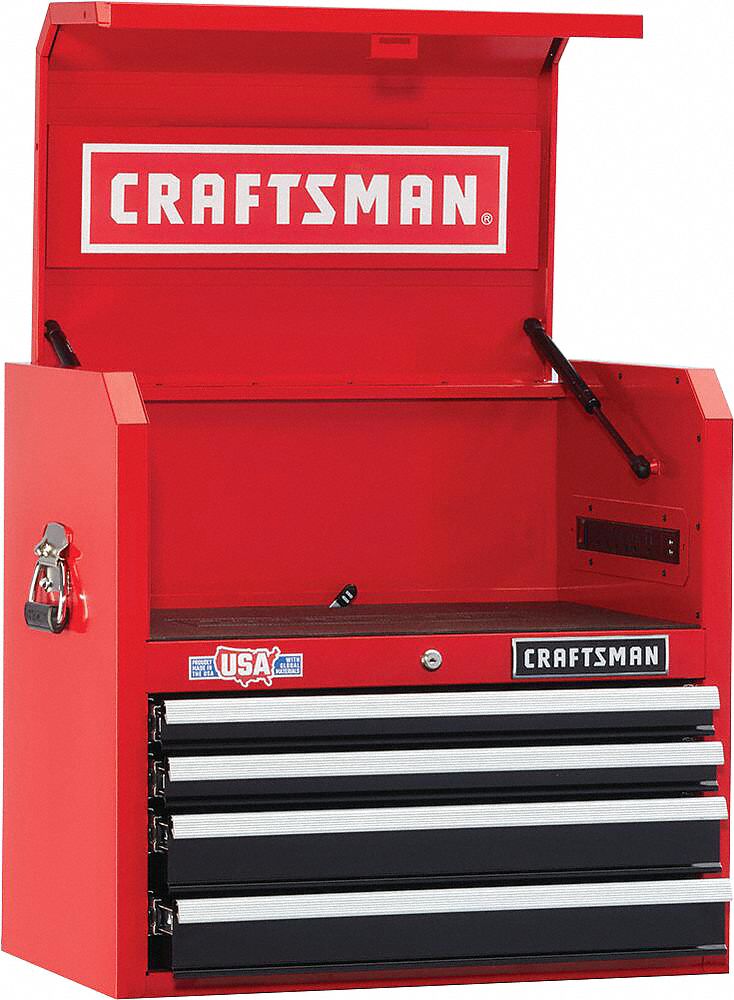 CRAFTSMAN, 4 Drawers, Light Duty, Top Chest - 60HT21|CMST22641RB - Grainger