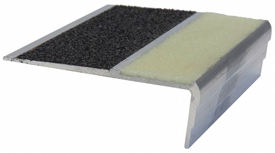 STAIRMASTER Stair Nosing: Double-Strip Grit, Aluminum, Adhesive ...