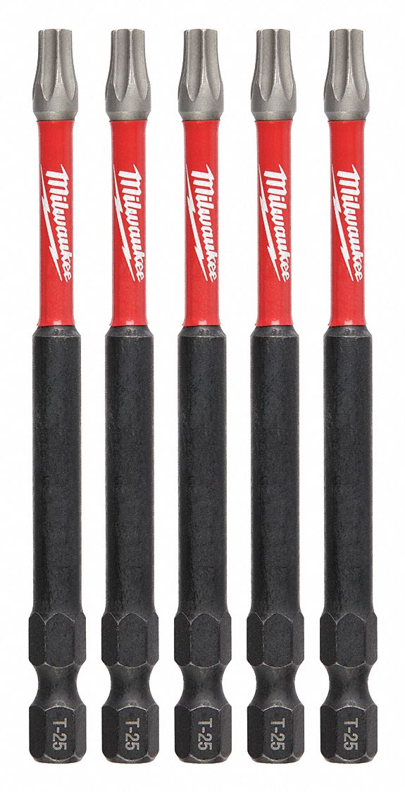 MILWAUKEE, Power Bit, T25 Bit Size, Driver Bit - 60HU31|48-32-4579 ...