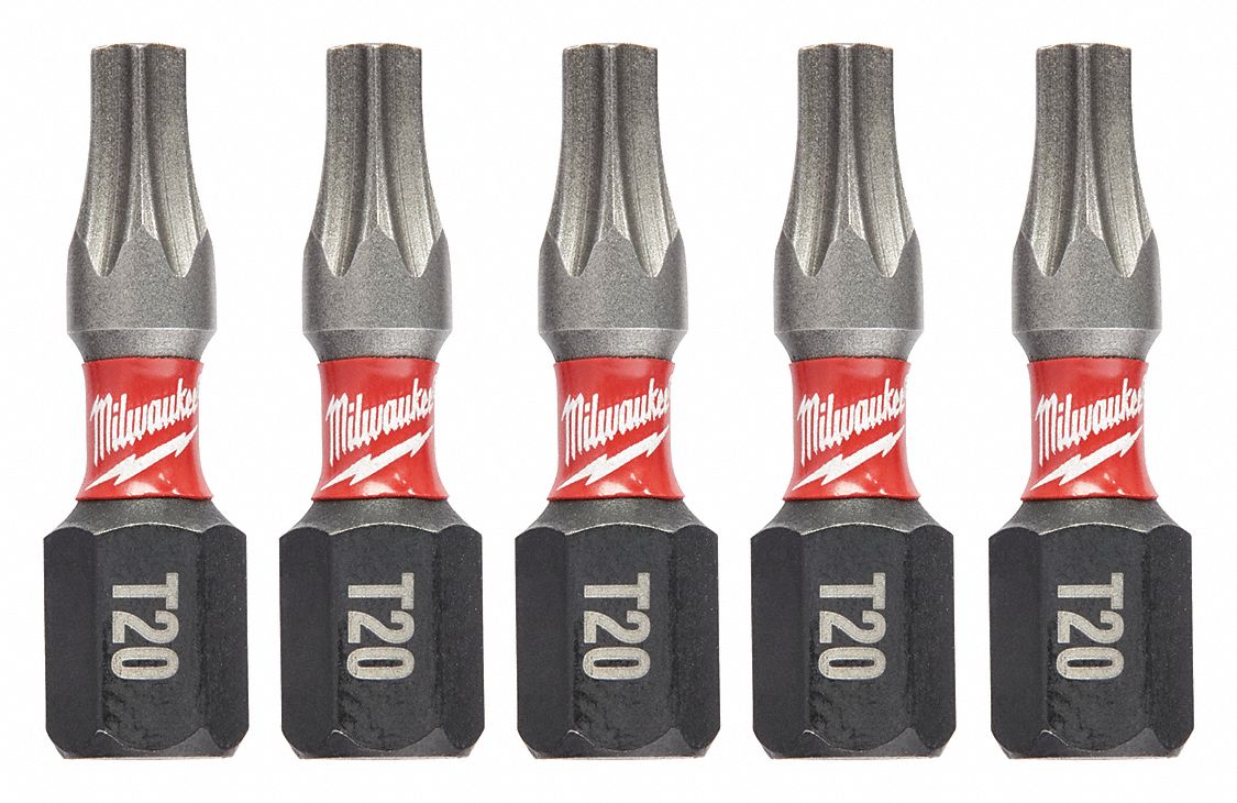 MILWAUKEE T20 Fastening Tool Tip Size 1 In Overall Bit Lg T20 Driver