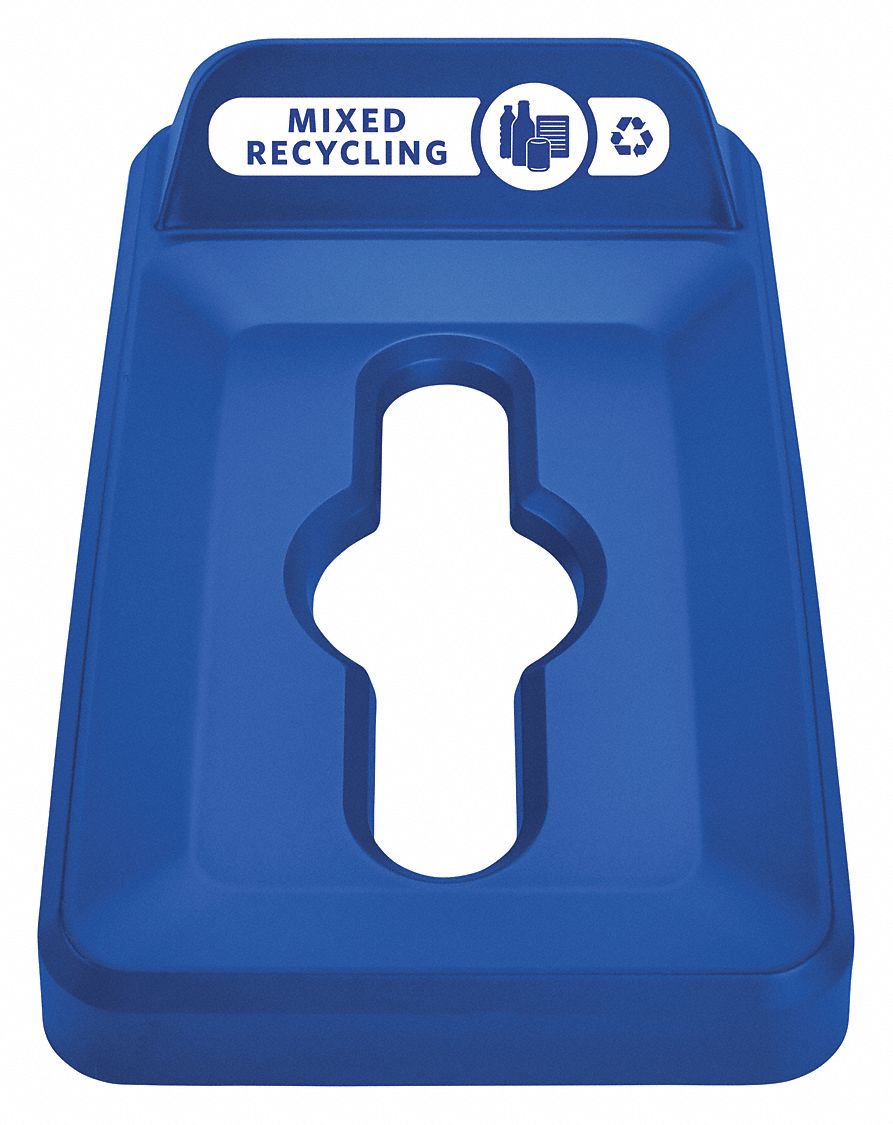 RUBBERMAID COMMERCIAL PRODUCTS, 20 1/2 in Lg, 6 in Ht, Recycling ...