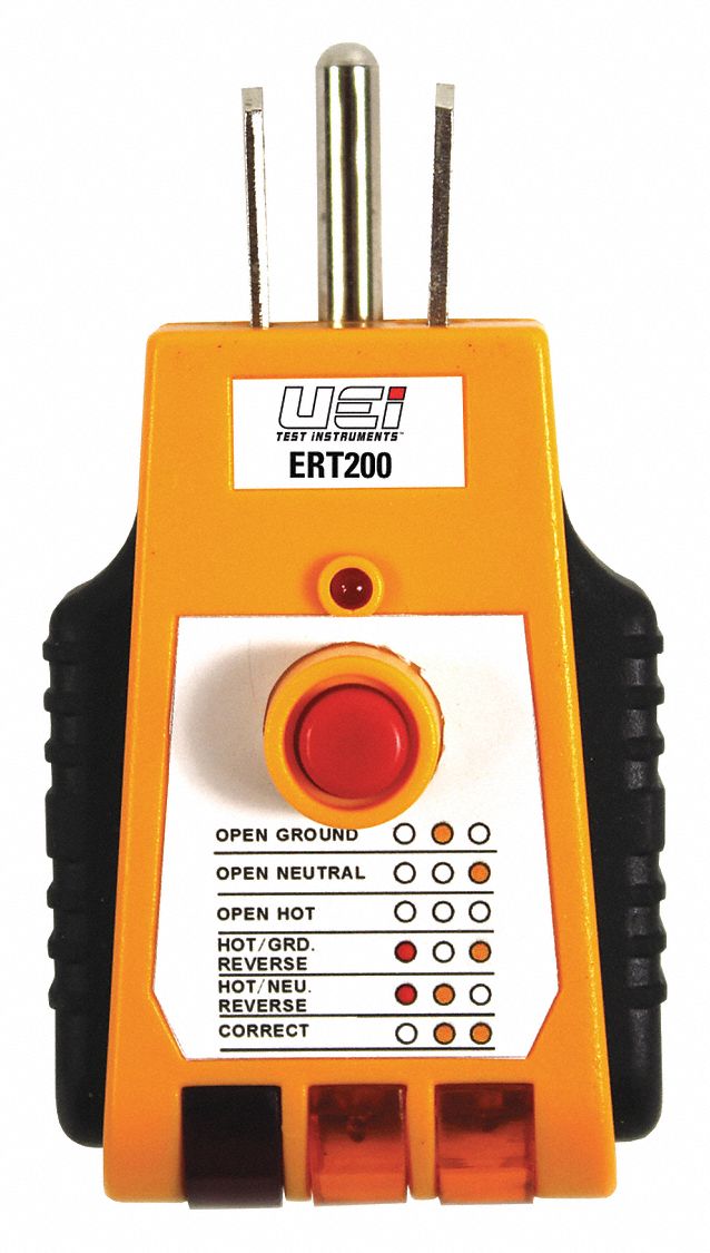 UEI TEST INSTRUMENTS, ERT200, ERT200, GFCI Electrical Receptacle Tester ...