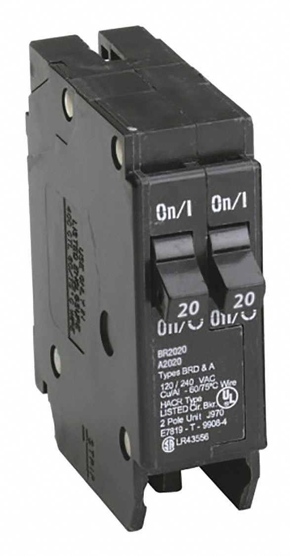EATON, 20 A, 120V AC, Circuit Breaker - 60JL29|BR2020 - Grainger