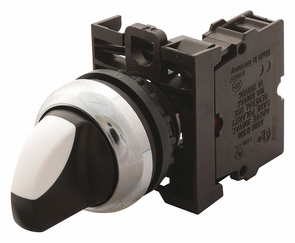 EATON, 22 mm Panel Mounting Size, 2 Positions, Selector Switch - 60JM05 ...