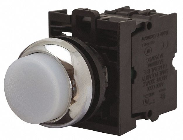 EATON, Illuminated, Extended Profile, Illuminated Push Button - 60JM20|M22-DLH-W-K20-W - Grainger