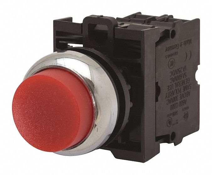 EATON, Red, 22 mm Mounting Size, Extended Push Button - 60JM69|M22-DLH-R - Grainger