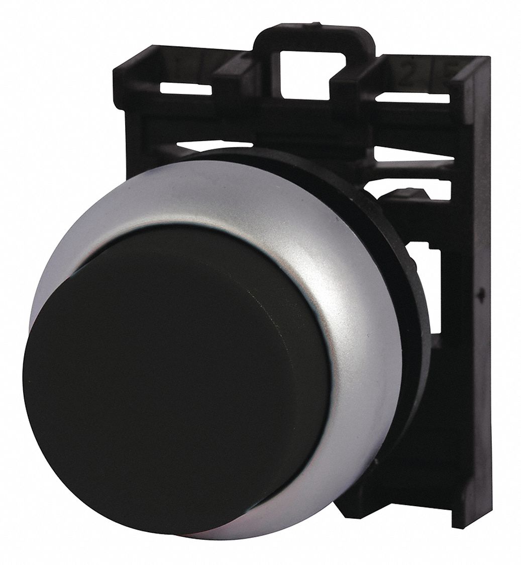EATON, Black, 22 mm Mounting Size, Extended Push Button - 60JN24|M22 ...