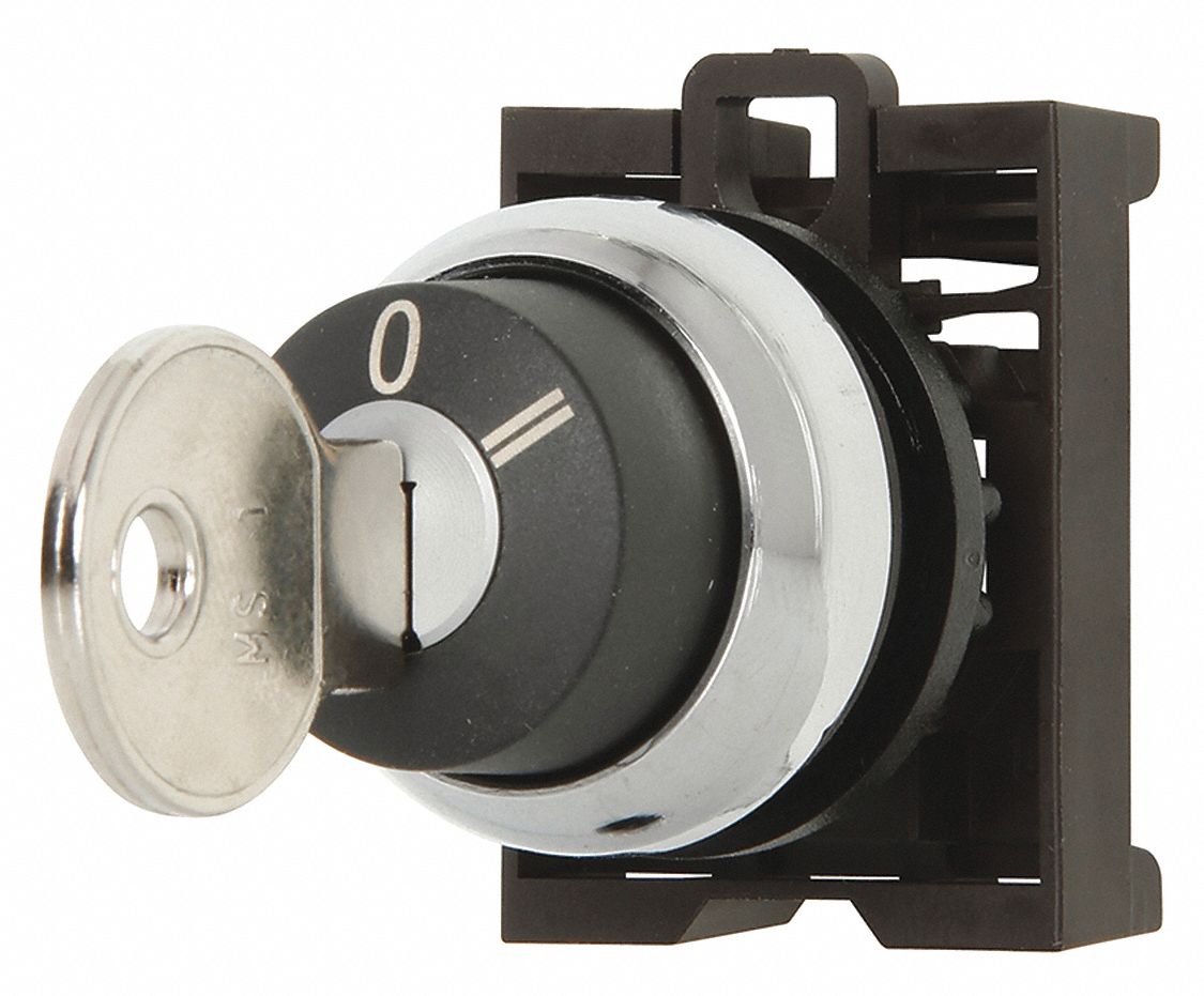 EATON, 3 Position, 22 mm Panel Mounting Size, Keyed Selector Switch ...