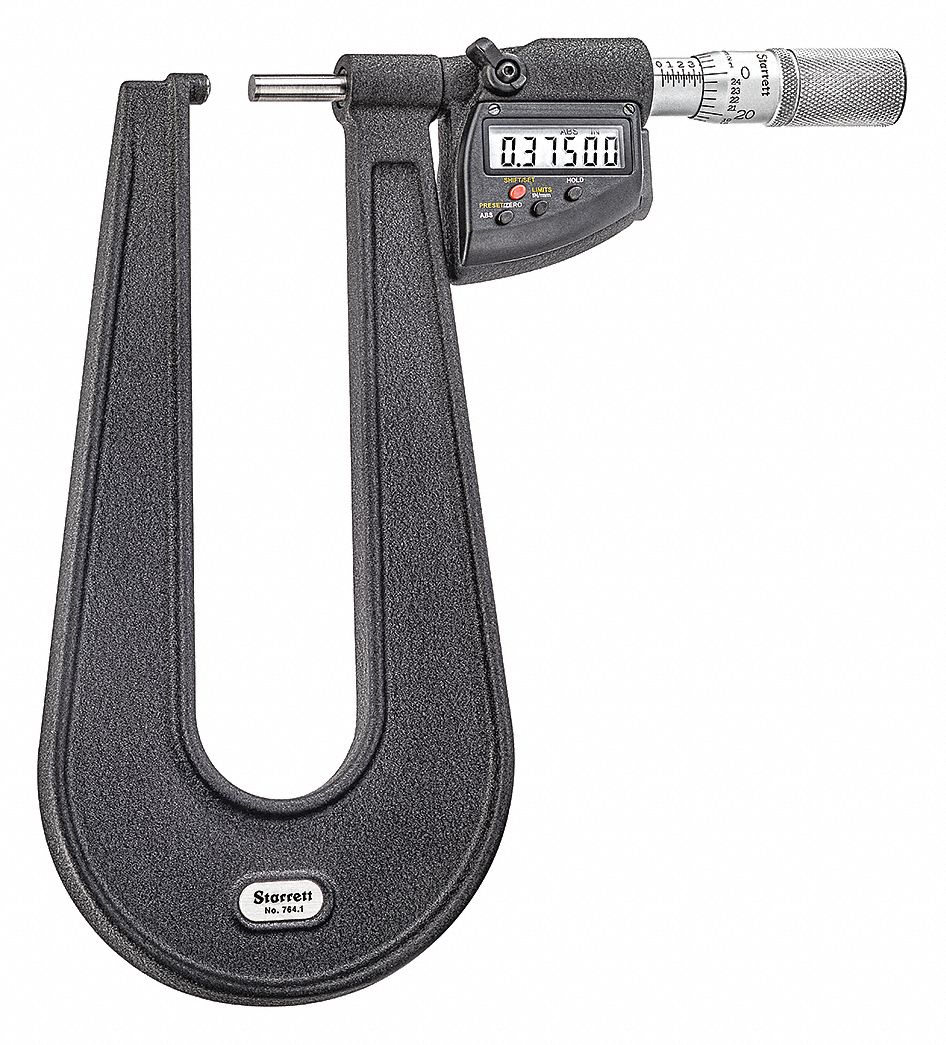 STARRETT, 0.0005 in to 1 in /0.001 mm to 25 mm, Digital, Digital Sheet ...