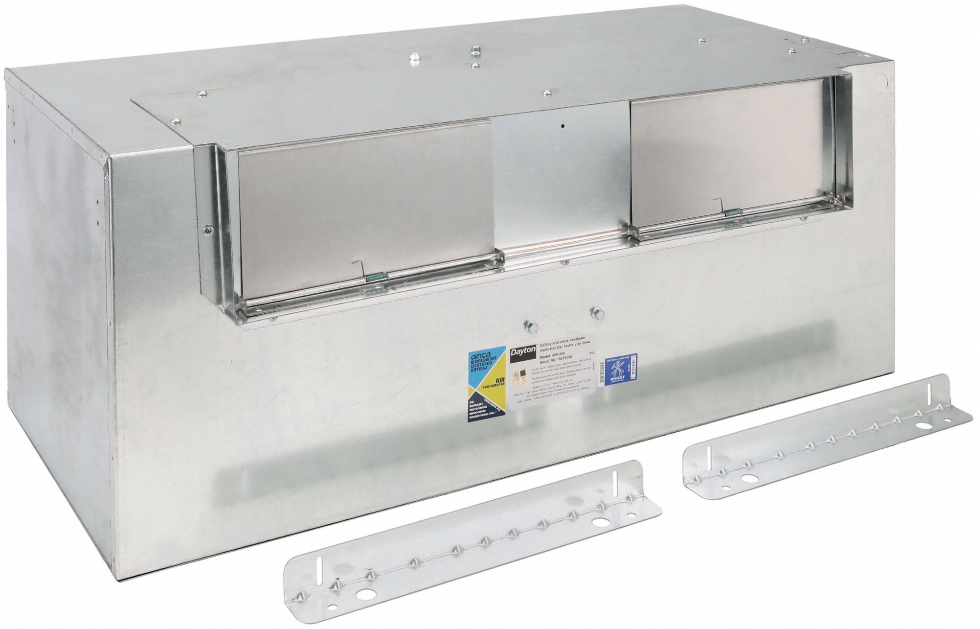 2,110 cfm @ 0.100 in SP, Square Duct, In-Line Ceiling Exhaust Fan ...