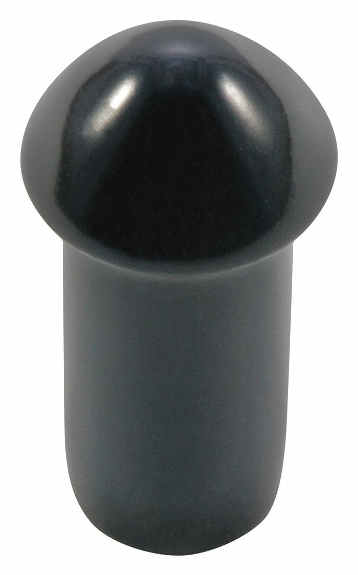 Black, Shore A: 60-70, Vinyl Cap with Flange - 60NC76|VCF-156-8 ...
