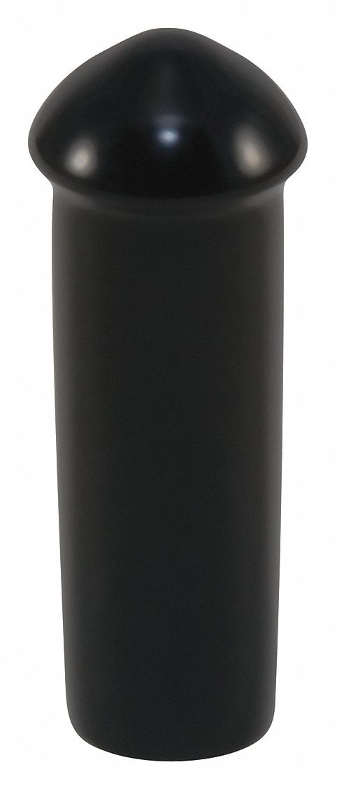 Black, Shore A: 60-70, Vinyl Cap with Flange - 60NC94|VCF-281-16 ...