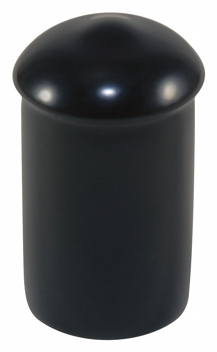 Black, Shore A: 60-70, Vinyl Cap with Flange - 60ND05|VCF-406-16 ...