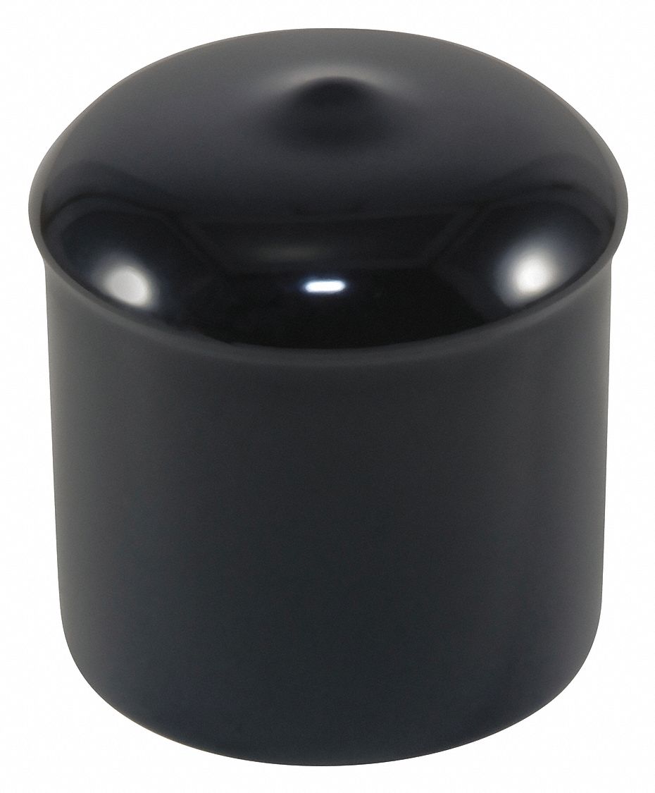 Black, Shore A: 60-70, Vinyl Cap with Flange - 60NE35|VCF-843-16 ...
