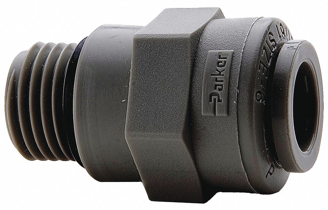 TRUESEAL, Straight, 3/8 in OD 9/16 in Pipe Size, Push-Fit Adapter ...