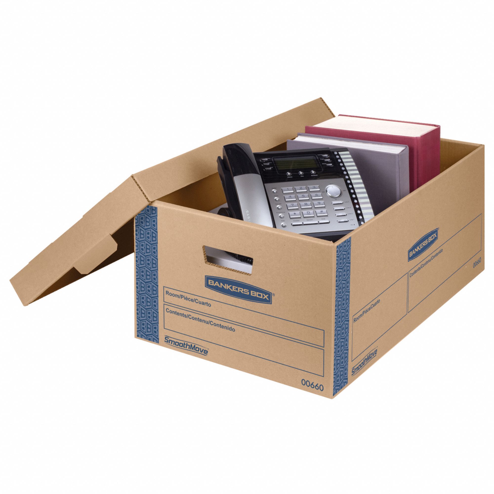 SMOOTHMOVE Moving Box: 24x15x10 in, 32 ECT, Double Wall, Large Moving ...