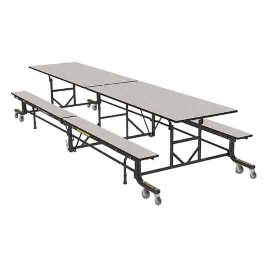 PALMER HAMILTON, Gray Glace, Bench Seat, Cafeteria Bench Table - 60PP05 ...