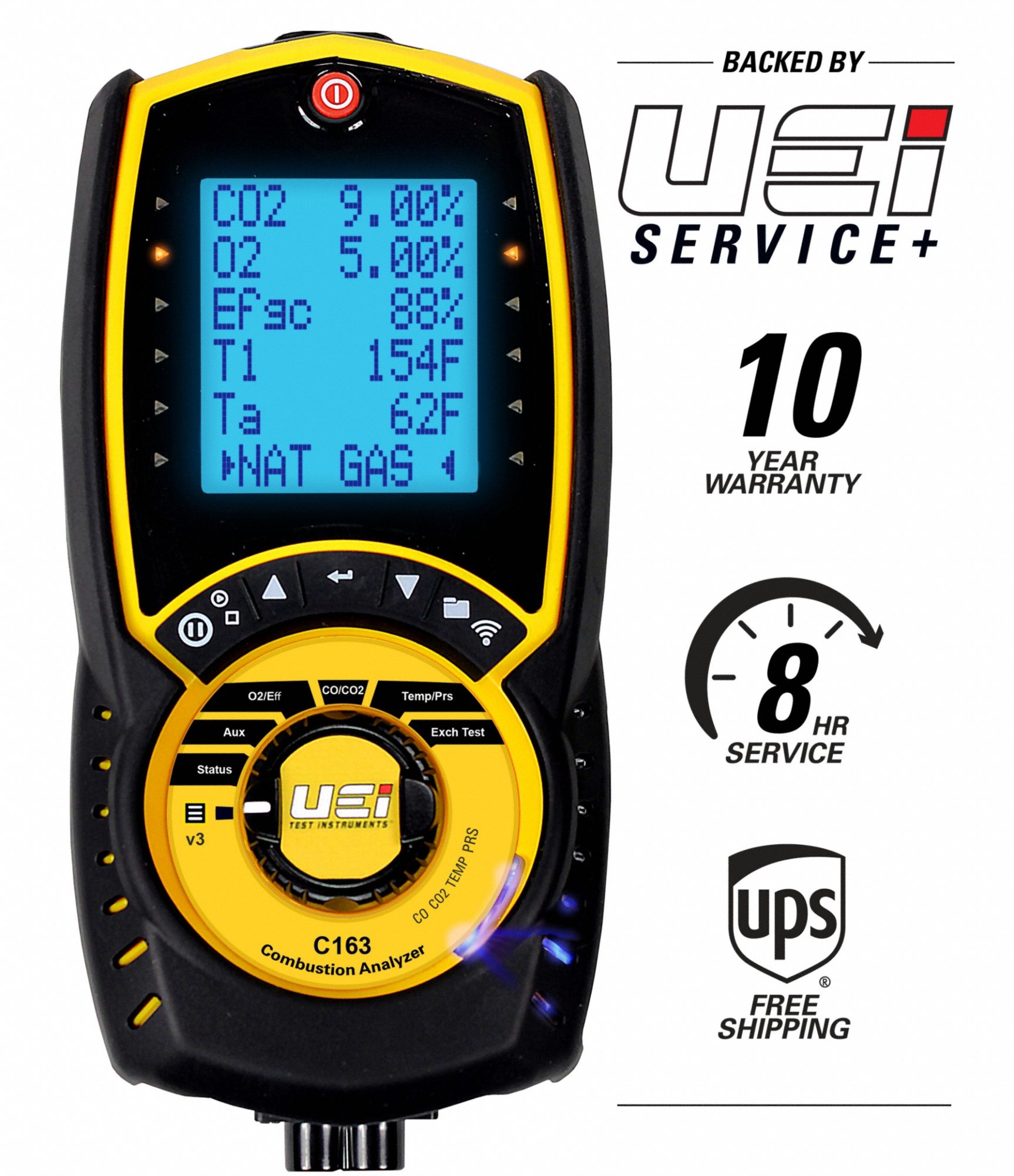 UEI TEST INSTRUMENTS, Carrying Case/Filters/Probes/Tubing, 0 ppm to ...