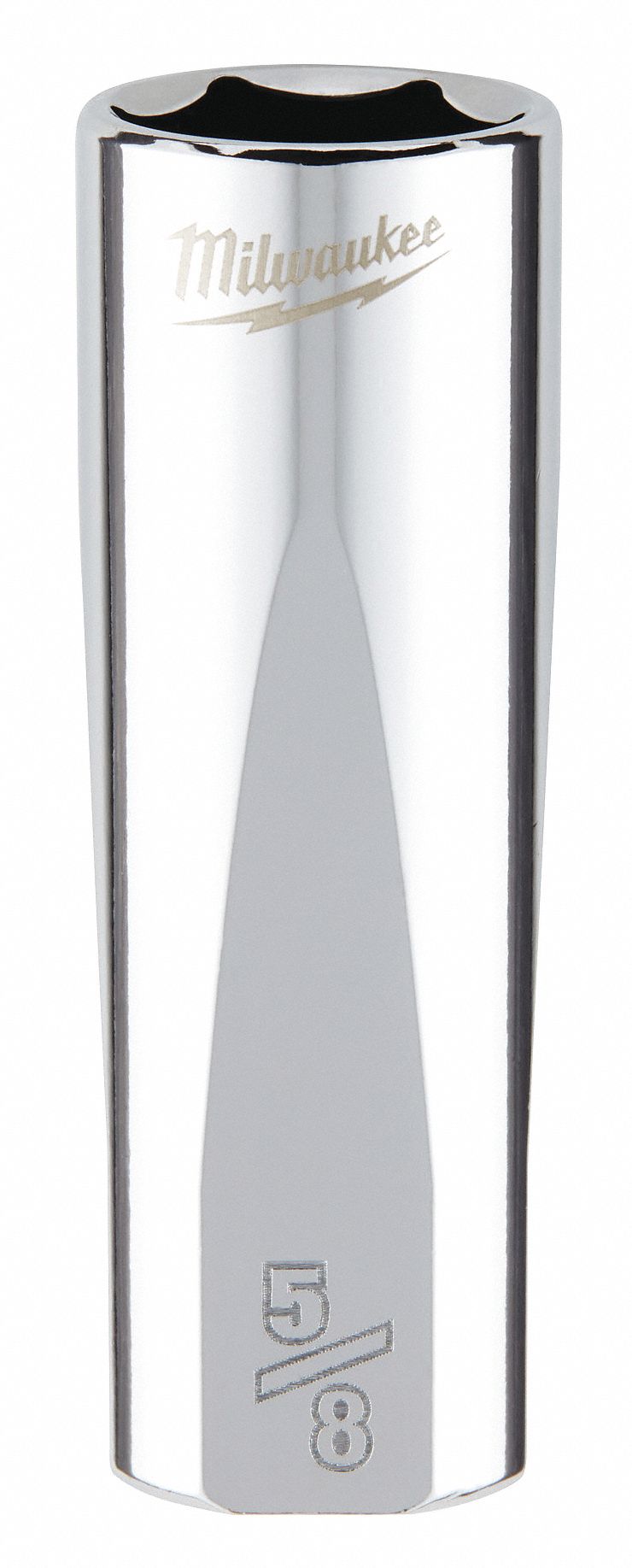 MILWAUKEE, 3/8 in Drive Size, 5/8 in Socket Size, Deep Well Socket ...