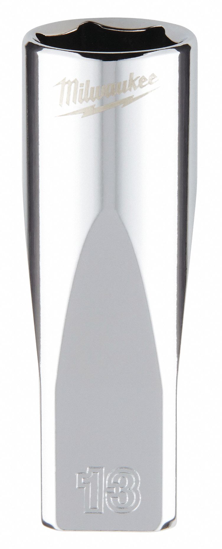 MILWAUKEE, 1/4 in Drive Size, 13.00 mm Socket Size, Deep Well Socket ...