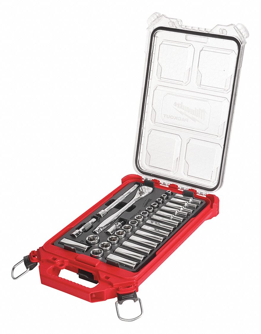 MILWAUKEE Juego de Dados y Matraca 3/8" Métrico 32 piezas - 60RK07 | 48 ...