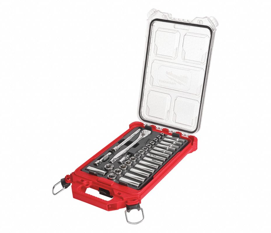 MILWAUKEE Juego de Dados y Matraca 3/8" Métrico 32 piezas - 60RK07 | 48 ...