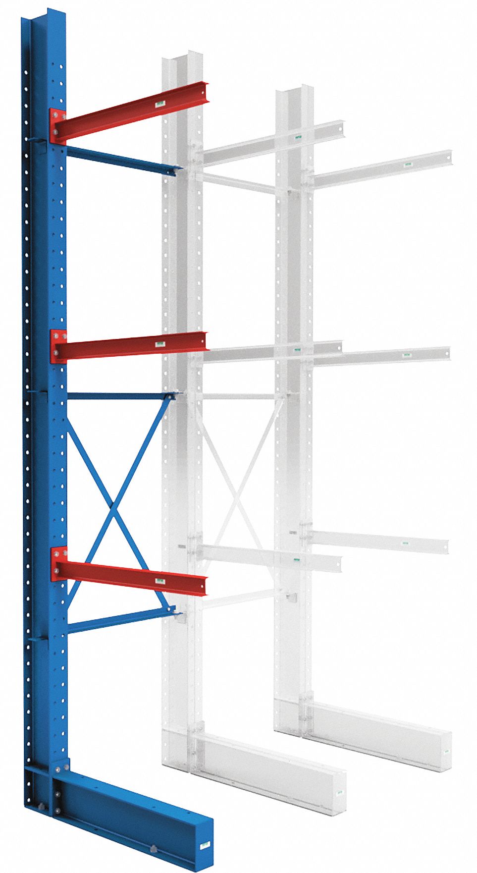 STEEL KING, Add-On Unit, 48 in x 8 in x 144 in, Cantilever Rack ...
