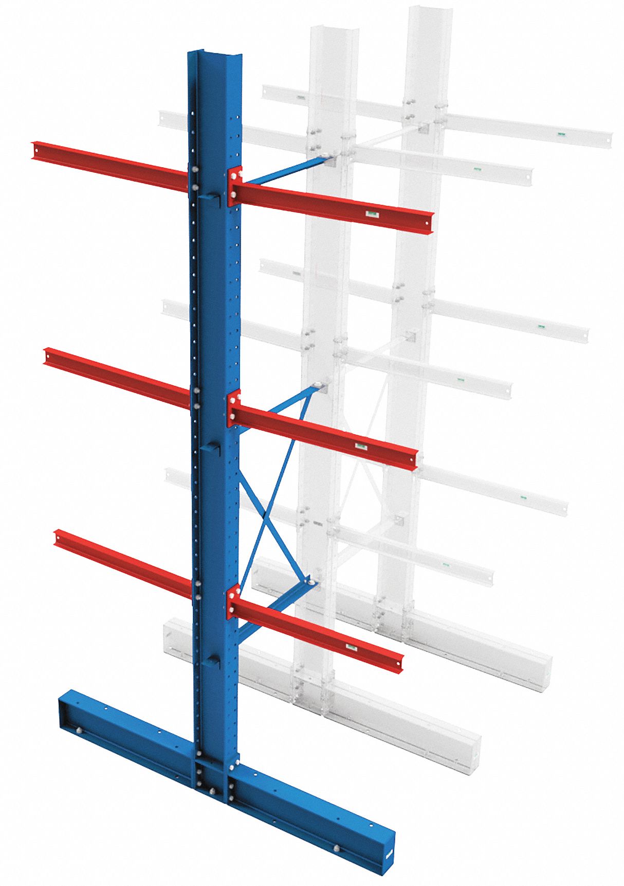 STEEL KING, 48 in x 10 in x 192 in, Steel, Cantilever Rack - 60TC78 ...