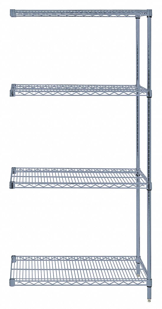 QUANTUM STORAGE SYSTEMS, Add-On, 72 in x 36 in, Wire Shelving Add-On ...