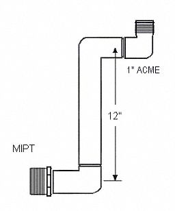 LASCO Swing Joint: 1 in x 1 in Fitting Pipe Size, Schedule 40, Male NPT ...