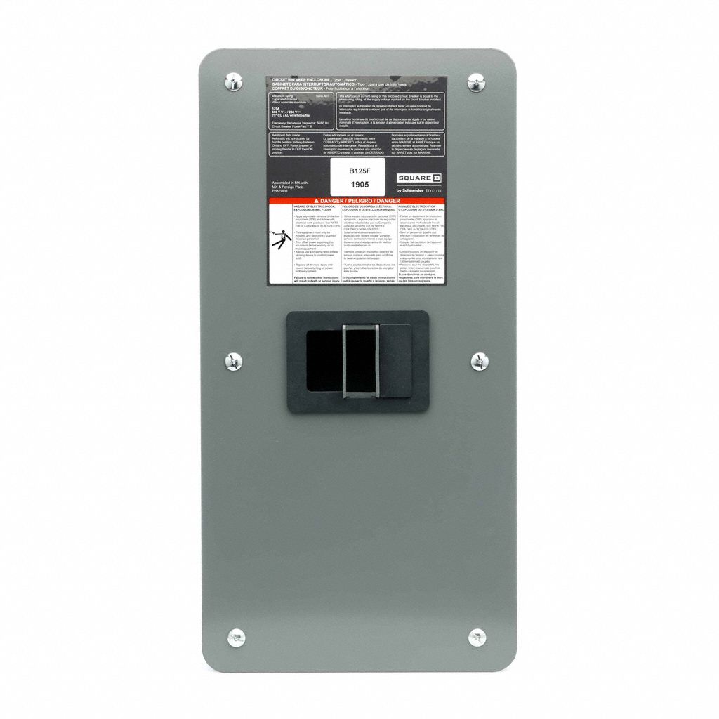 SQUARE D Circuit Breaker Enclosure: 3 Spaces, 125 A Amps, Flush ...