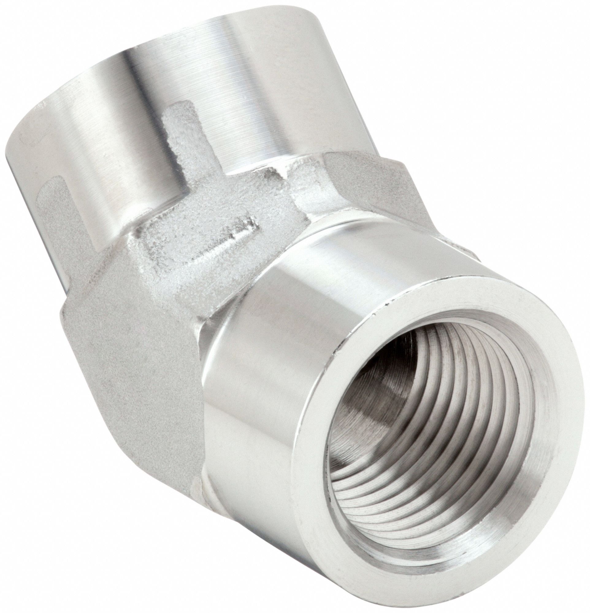316 Stainless Steel, 3/8 in x 3/8 in Fitting Pipe Size, 45° Elbow ...