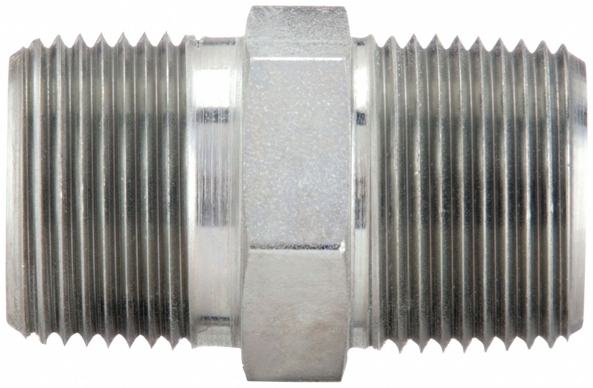 PARKER Pipe Nipple: Steel, 2 in x 2 in Pipe Size, Male NPTF x Male NPTF ...