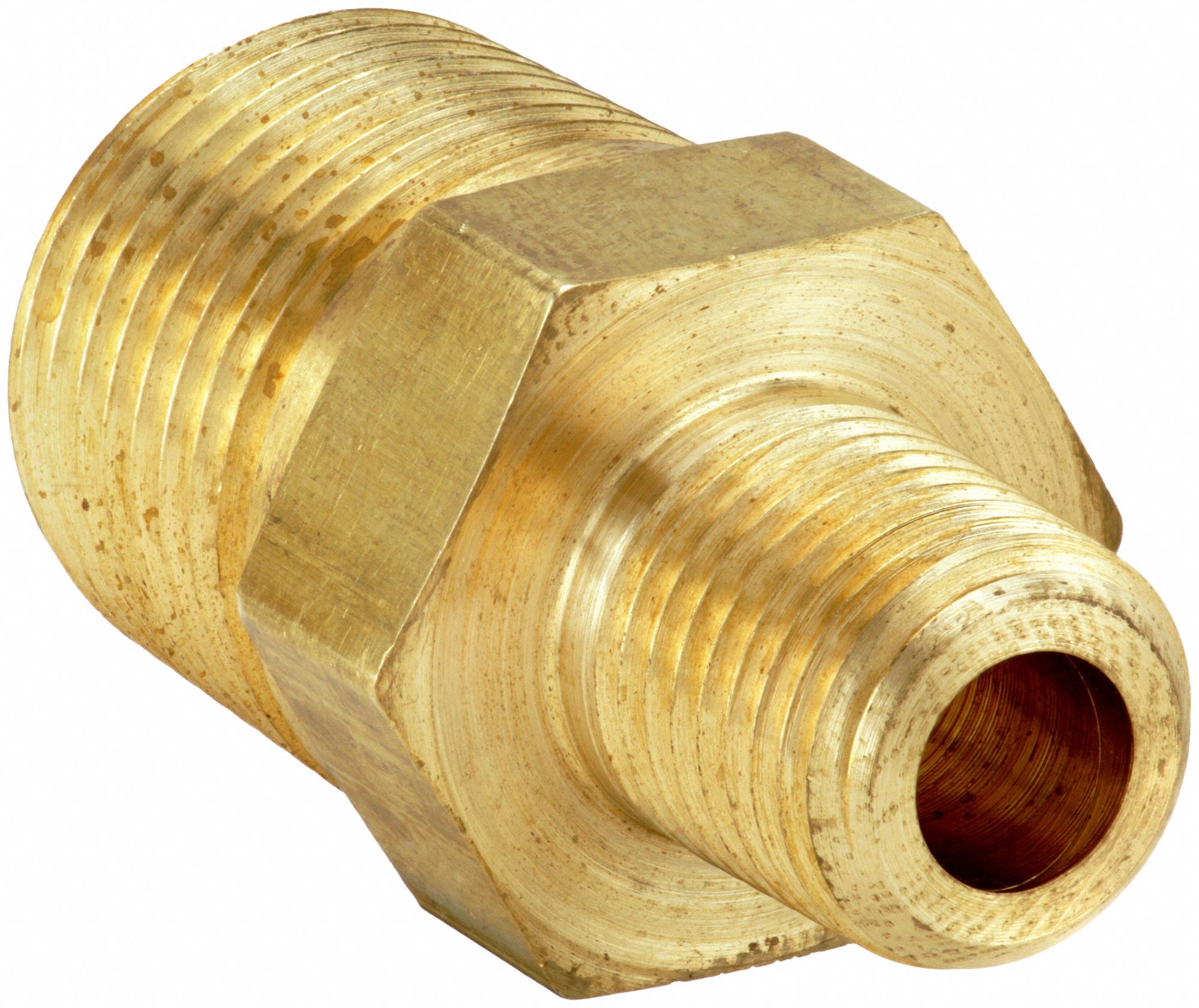 Brass, 3/8 in x 1/8 in Fitting Pipe Size, Pipe Nipple - 60UZ27|3/8 X 1/8 FF-B - Grainger