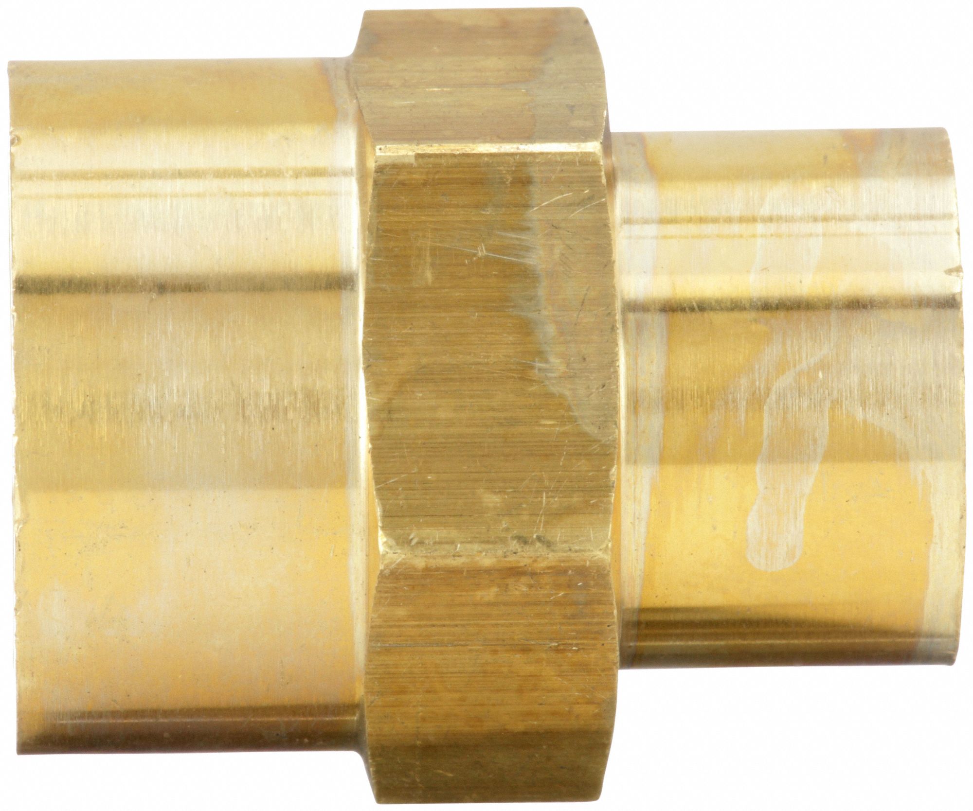 PARKER Coupling: Brass, 1/2 in x 3/8 in Fitting Pipe Size, Female NPTF ...