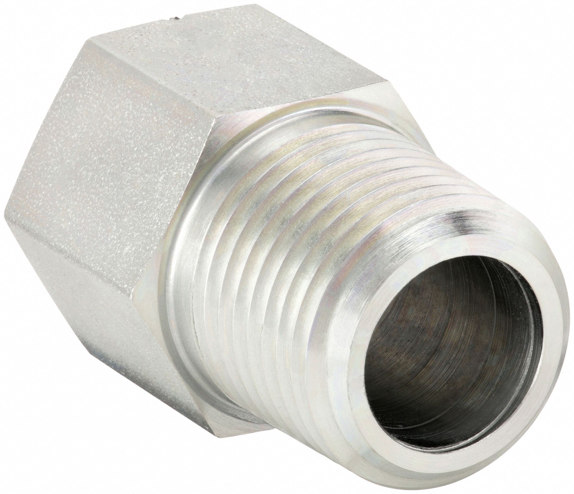 Steel, 1/2 in x 3/8 in Fitting Pipe Size, Straight Adapter - 60UU46|1 ...