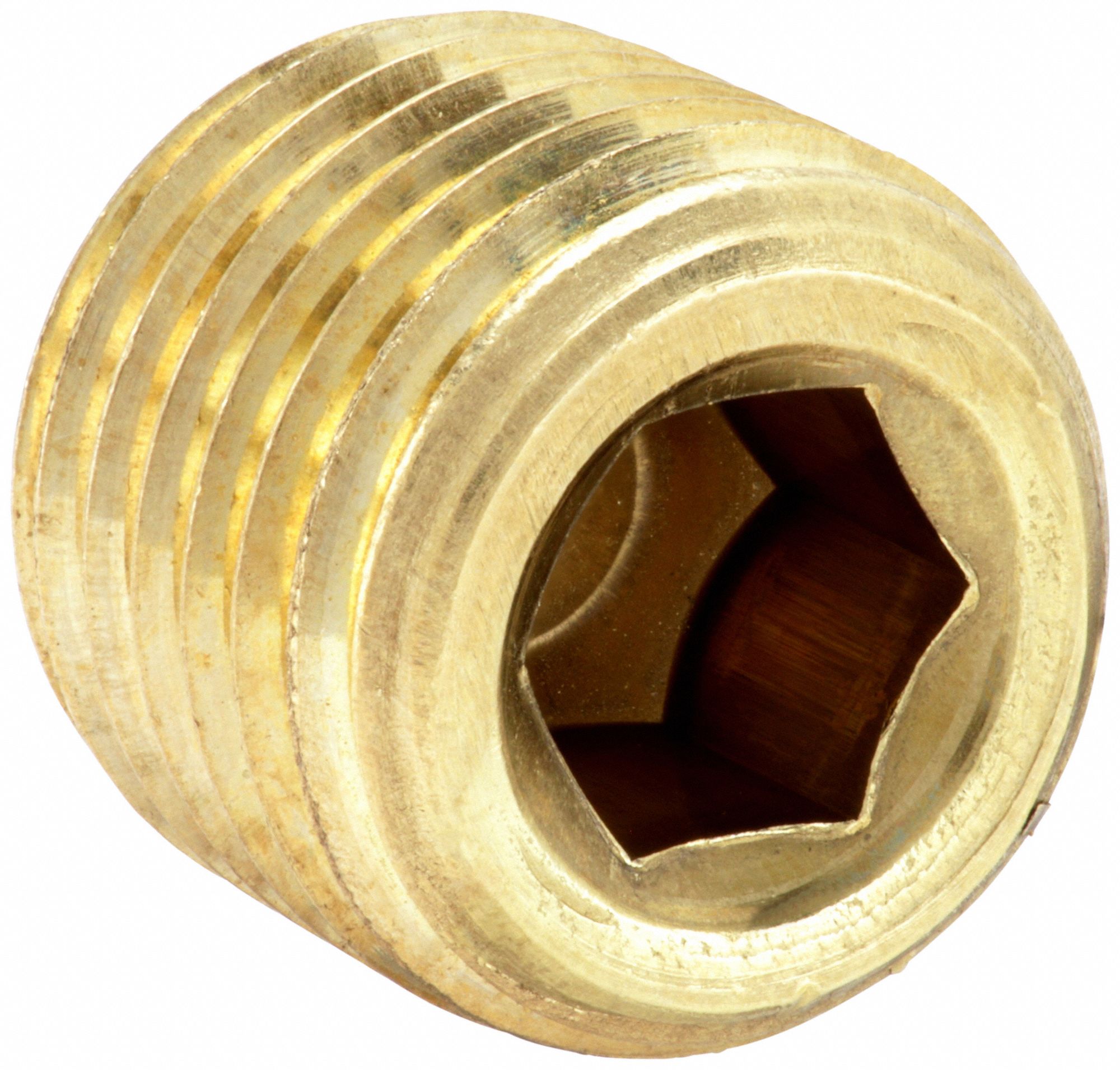 Brass, 1/4 in Fitting Pipe Size, Hex Head Plug - 60UU67|1/4 HHP-B ...