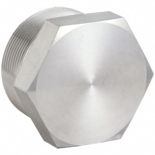316 Stainless Steel, 2 in Fitting Pipe Size, Hex Head Plug - 60UX17|2 ...