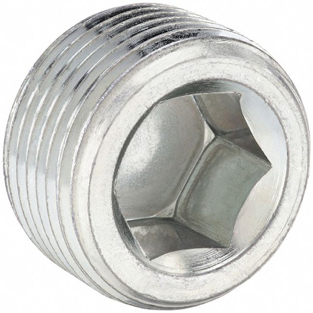Steel, 1/8 in Fitting Pipe Size, Hollow Hex Plug - 60UV56|1/8 HHP-S ...