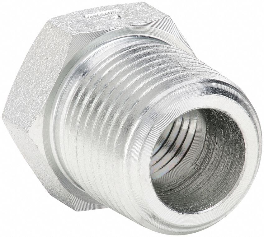 Steel, 1/2 in x 3/8 in Fitting Pipe Size, Reducing Adapter - 60UU23|1/2 ...