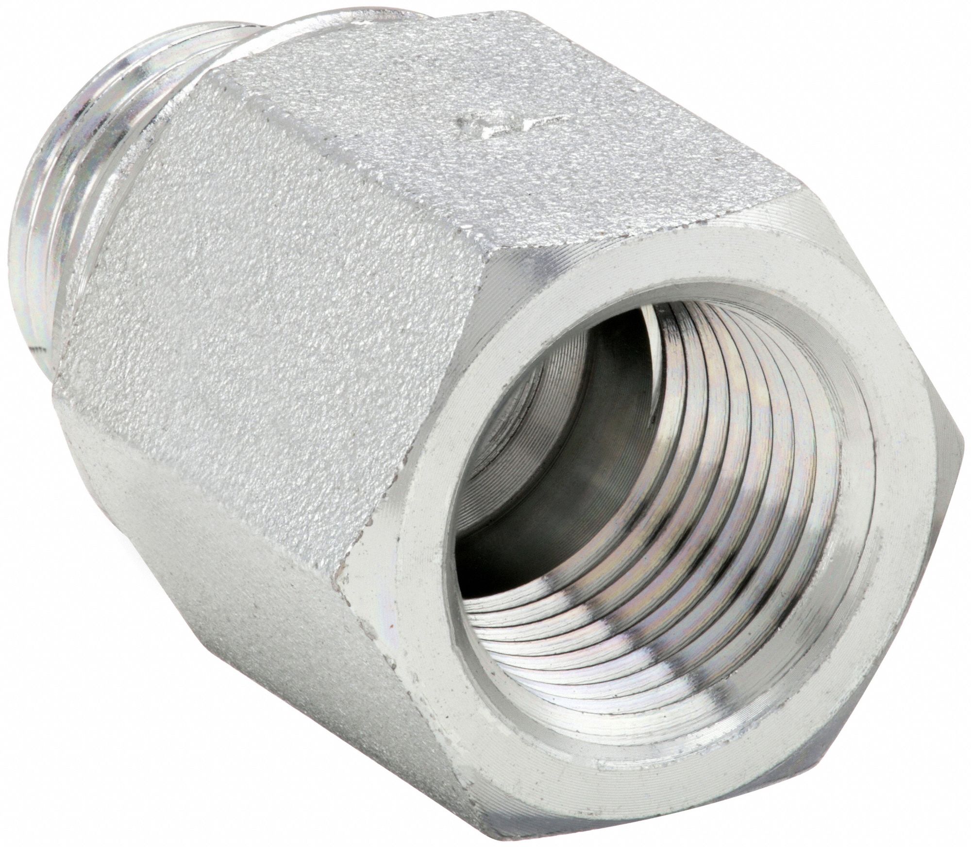 PARKER Straight: Steel, 16 mm x 3/8 in Pipe Size, Male Metric x Female ...