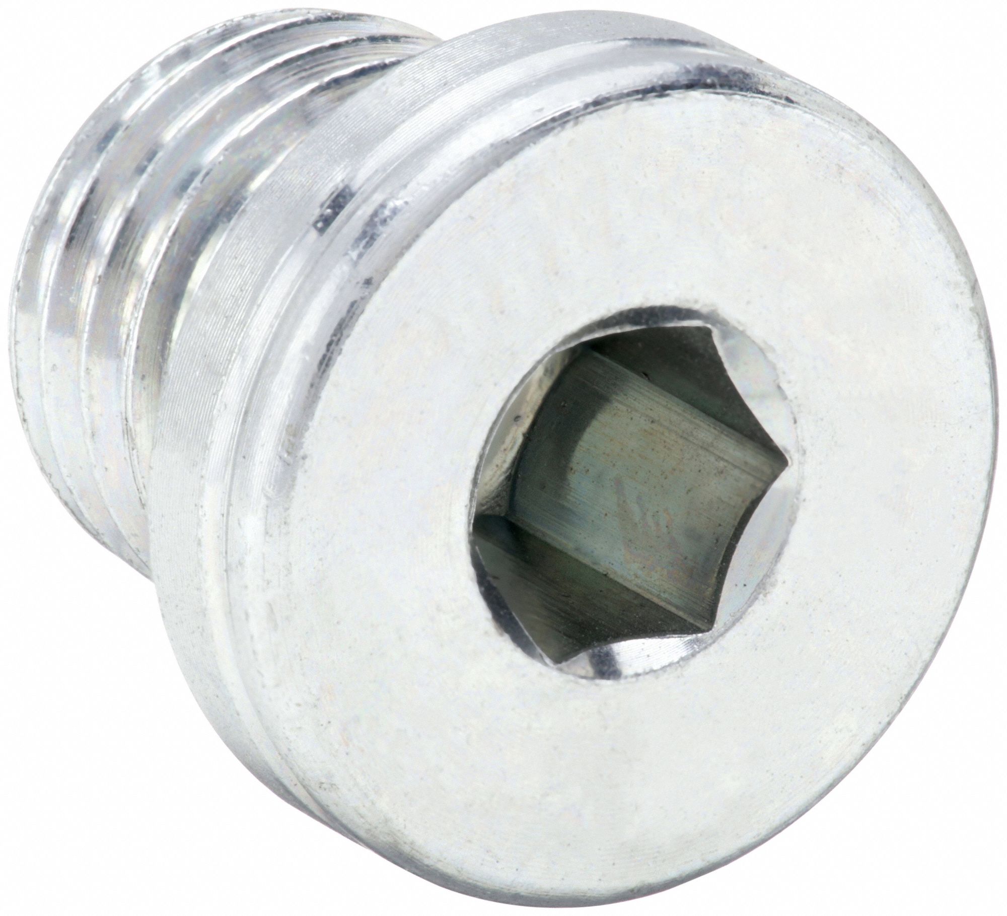 Steel, 10 mm x 1 in Fitting Pipe Size, Hollow Hex Plug - 60VC42 ...